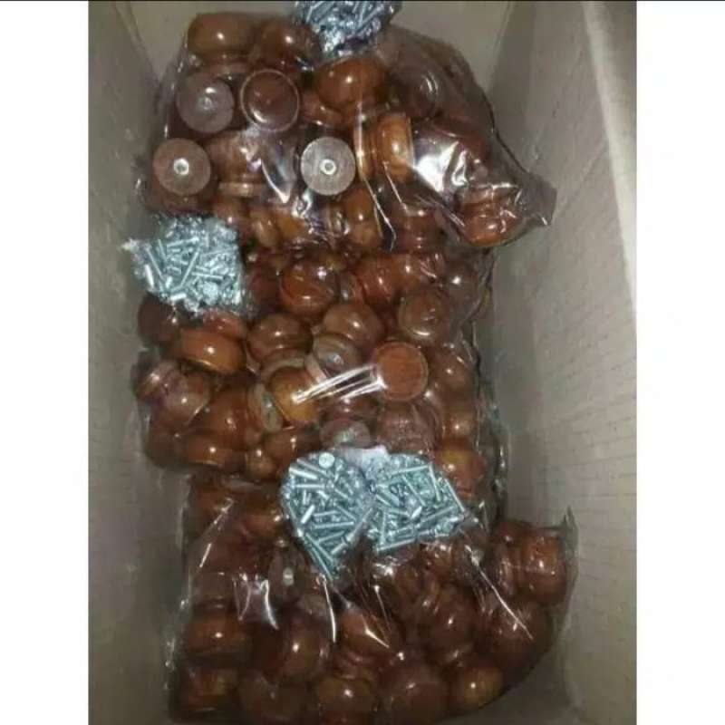 Jual 1 Lusin // Handle Pegangan Laci Kayu Jati Asli - Tarikan Pintu ...