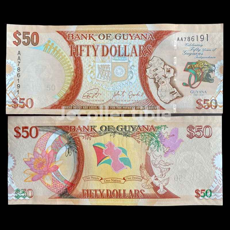 Jual Guyana 50 Dollars Commemorative 50 Years of Guyana's Independence ...