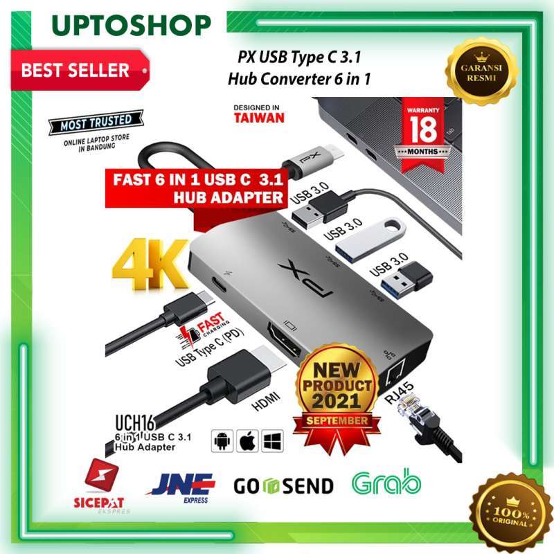 Promo Hub Converter Usb Type C Laptop MacBook To Hdmi Adapter 6in1 Px ...