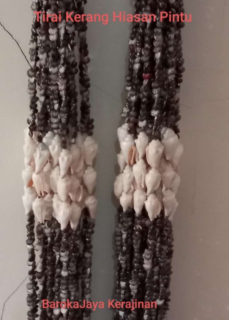 Jual Tirai Gorden Kerang Hitam Putih Hiasan Pintu 20 rangkaian di ...