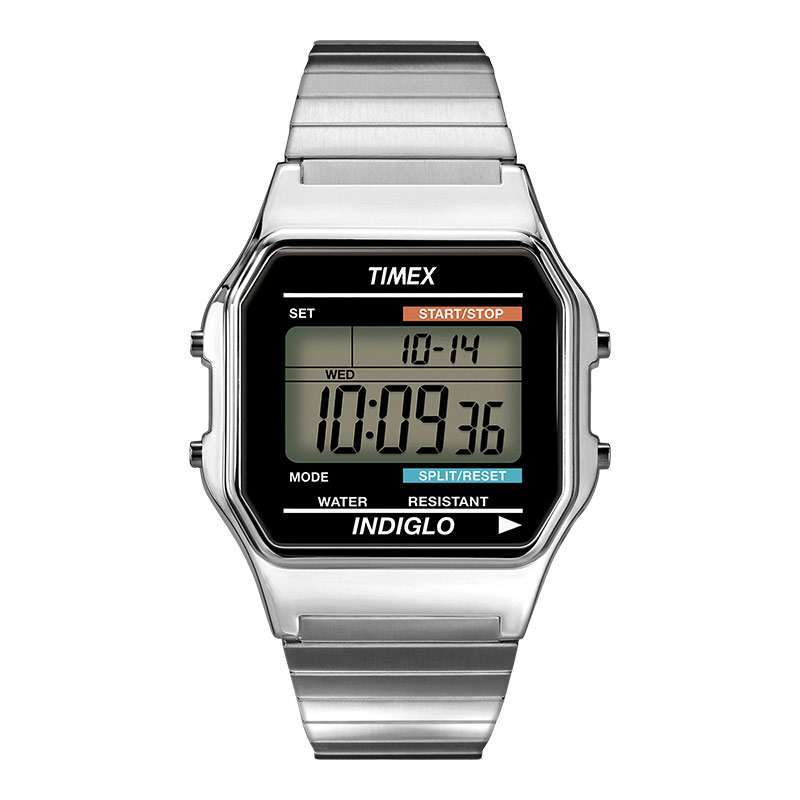 Jual Timex Classic T78587 Indiglo Digital Dial Stainless Steel Strap ...
