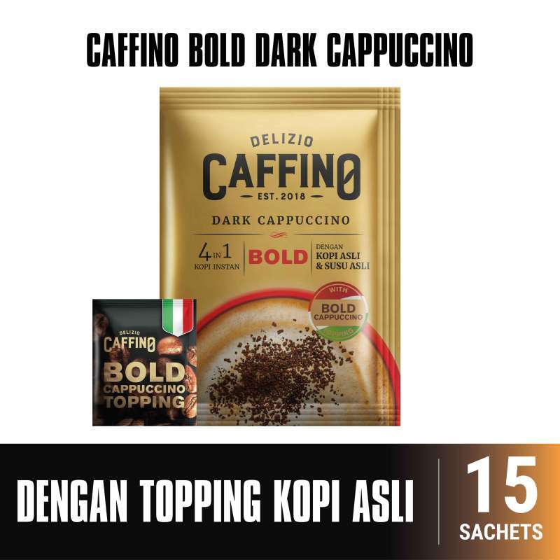 Jual Caffino 4in1 Kopi Instan Dark Cappuccino Bold Renteng 25 G [15 ...