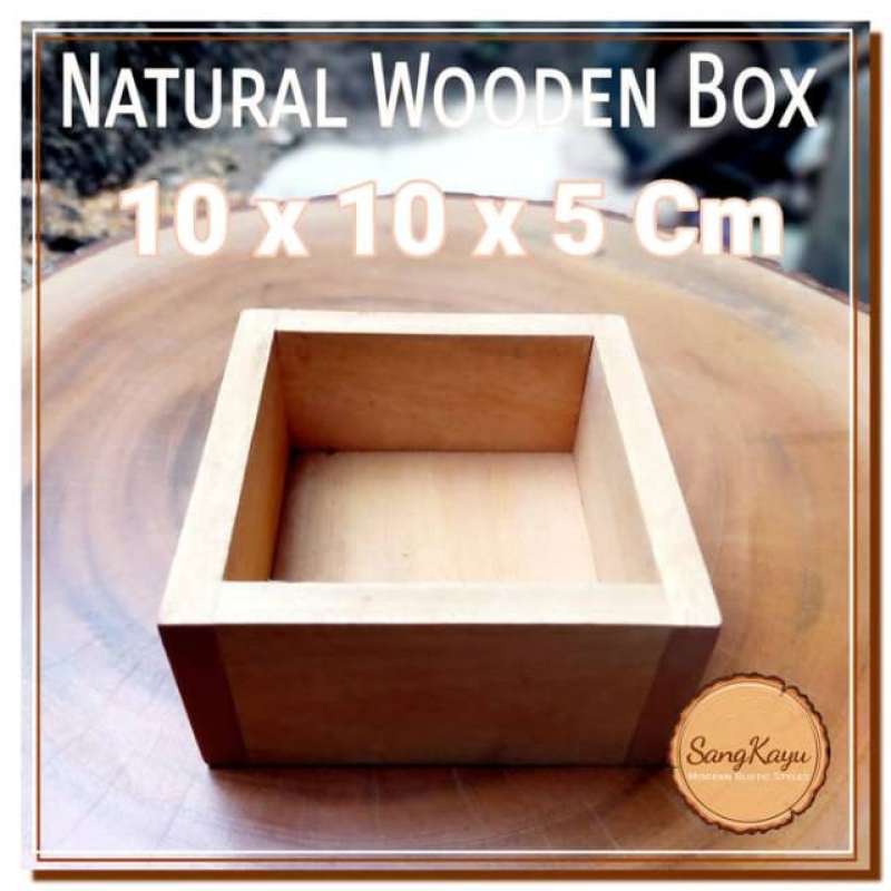 Jual Wooden storage box 10x10x5 cm full kayu kotak penyimpanan ...