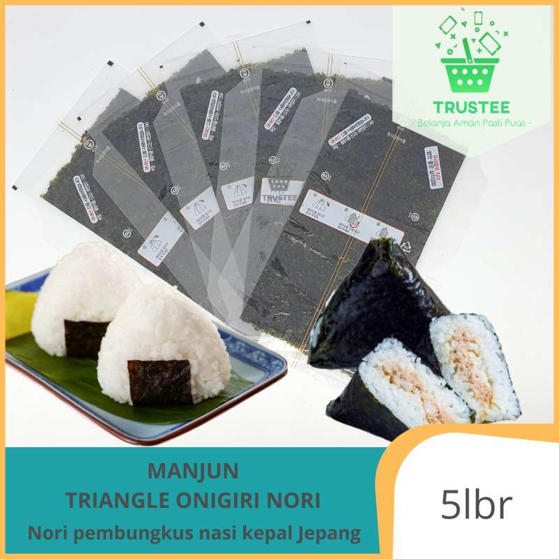 Jual MANJUN Triangle Sushi Nori ONIGIRI Wrapper HALAL MUI / Rumput Laut ...