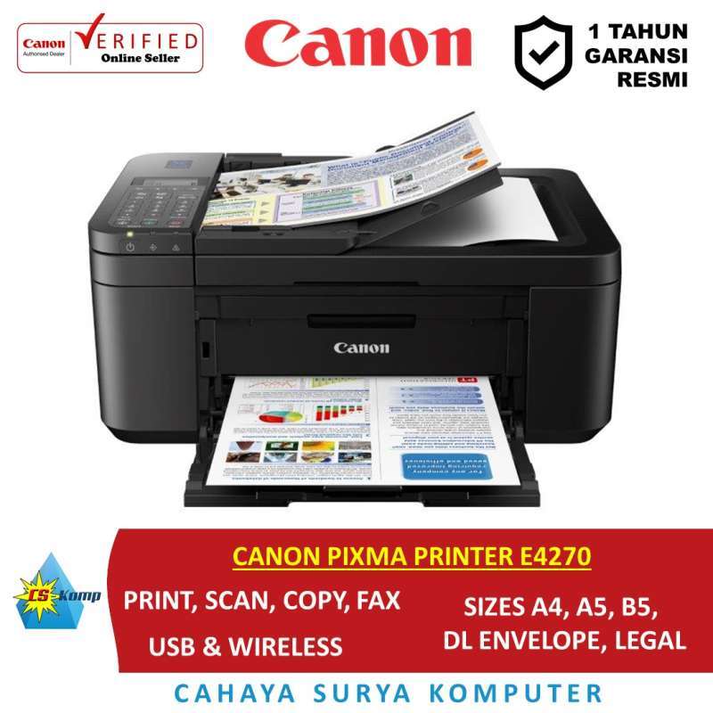 Promo CANON PIXMA PRINTER E4270 | Print | Scan | Copy | Fax | Wireless ...
