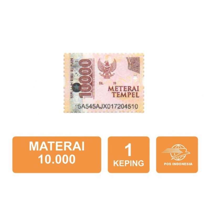 Jual Materai 10000 Meterai Tempel 10.000 Asli Original Kantor Pos Indonesia 1 Keping 10k 10 Ribu ...