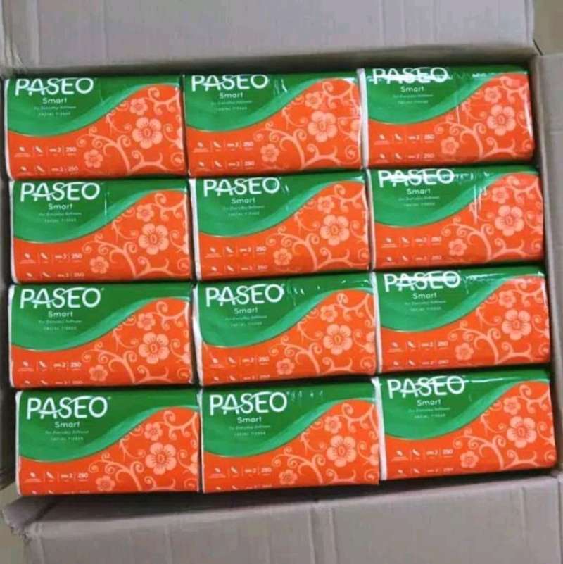 Promo Tissue Tisu Paseo Smart 250 sheet 2 Ply 1/2 karton 24 Pcs Diskon ...