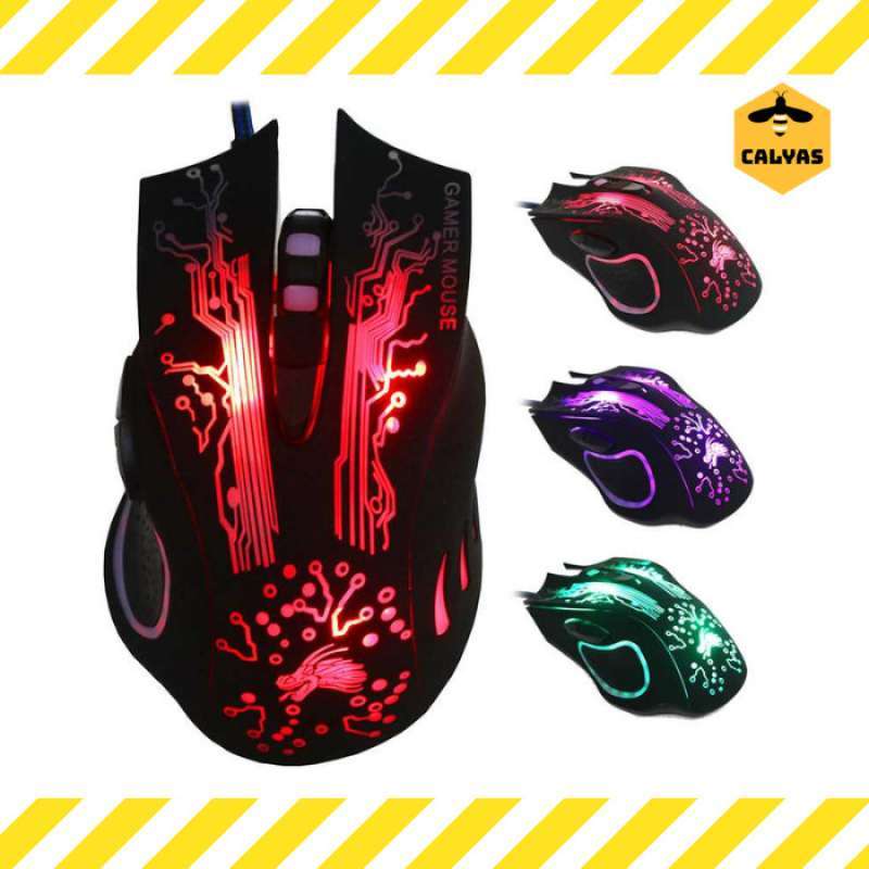 Jual MOUSE GAMING RGB USB 3200 DPI WIRED - HITAM di Seller Toko Mamake ...