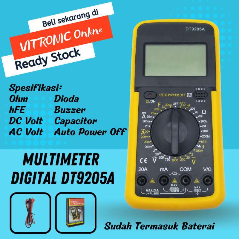 Jual Multimeter Digital DT9205A Multitester DT 9205A Tester 9205 ...