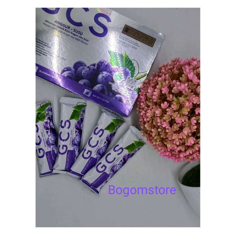 Jual GCS Minuman serbuk rasa anggur+susu original Kemasan Baru 1Box isi ...