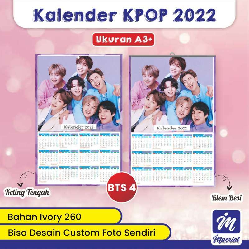 Promo Cetak Kalender Dinding 2022 KPOP Custom Foto Bahan Ivory 260 1 ...