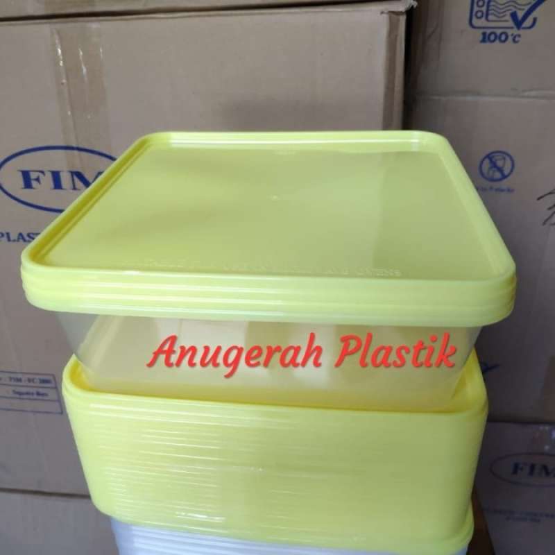 Promo RECOMMEND Food Container/Thinwall 2000 ml Square + Tutup Warna ...