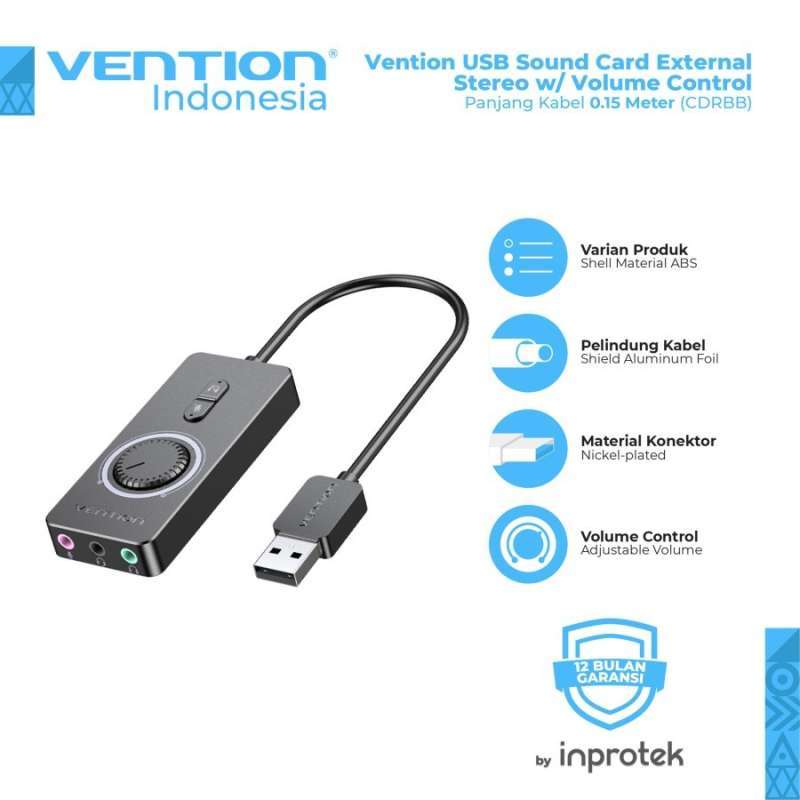 Jual Vention Usb Sound Card External Stereo Adapter W/ Volume Control ...