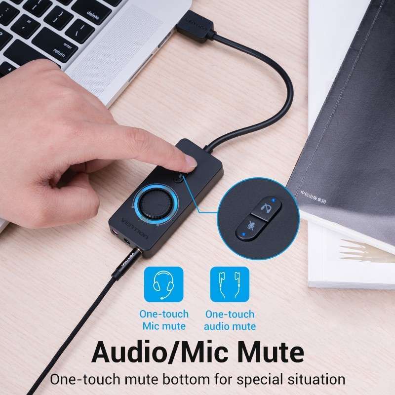 Jual Vention Usb Sound Card External Stereo Adapter W/ Volume Control ...