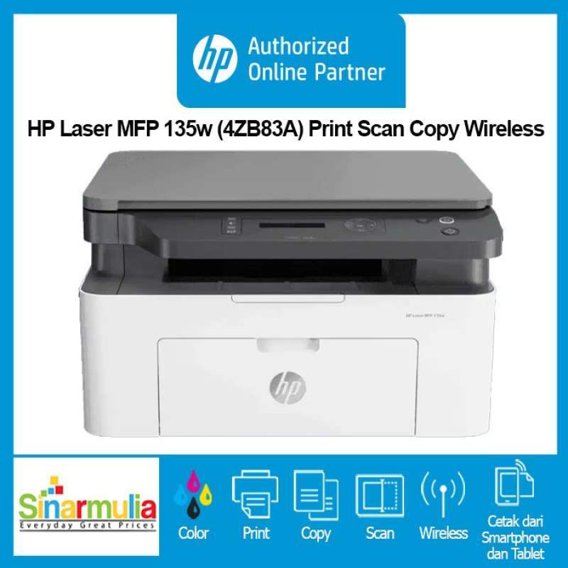 Promo HP PRINTER MONO LASER MFP 135W 4ZB83A PRINT SCAN COPY Diskon 4% di Seller Sinarmulia ...