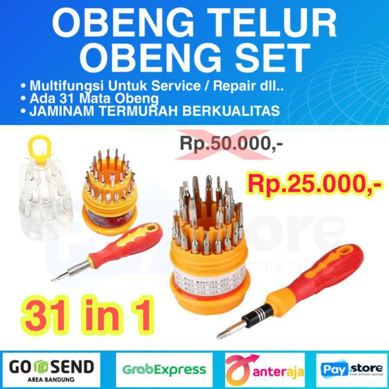 Jual obeng telur 31in1 baku / Obeng Set Telur / Obeng Bintang / Obeng ...