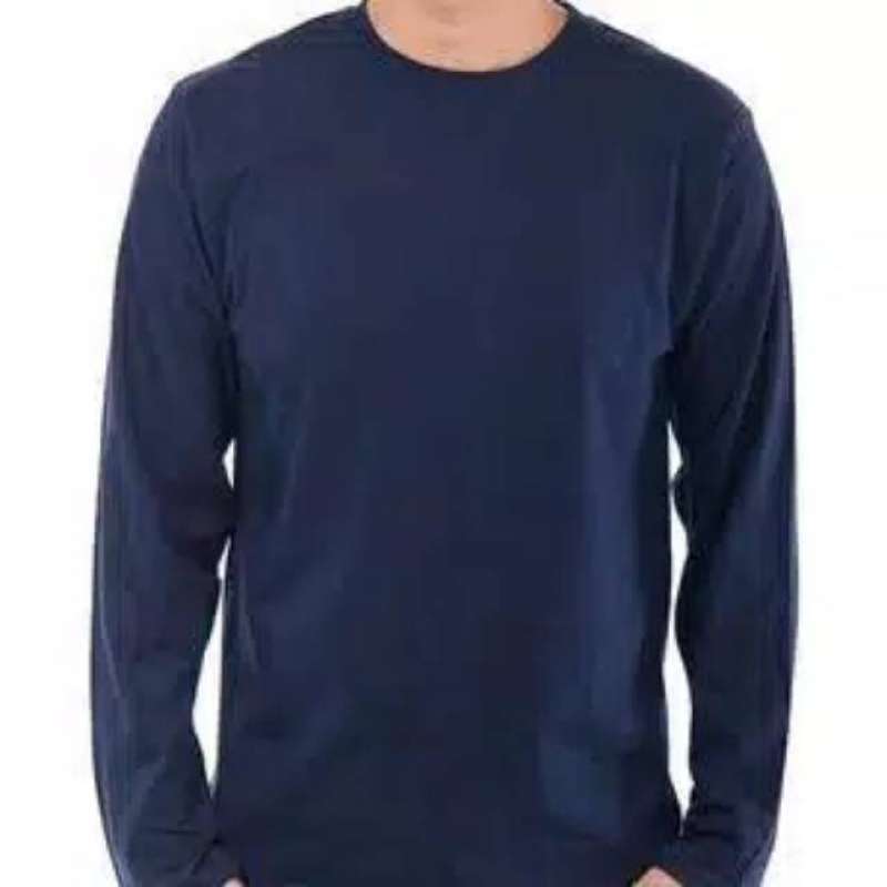 Jual Kaos polos lengan panjang biru navy biru dongker - Size M Polos ... Jual Kaos polos lengan panjang biru navy biru dongker - Size M Polos ...