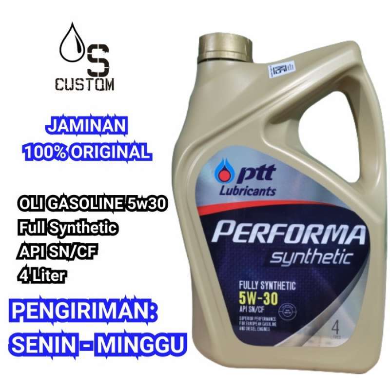 Promo Oli Mobil Bensin PTT Performa 5w30 Full Synthetic 4L Diskon 17% ...