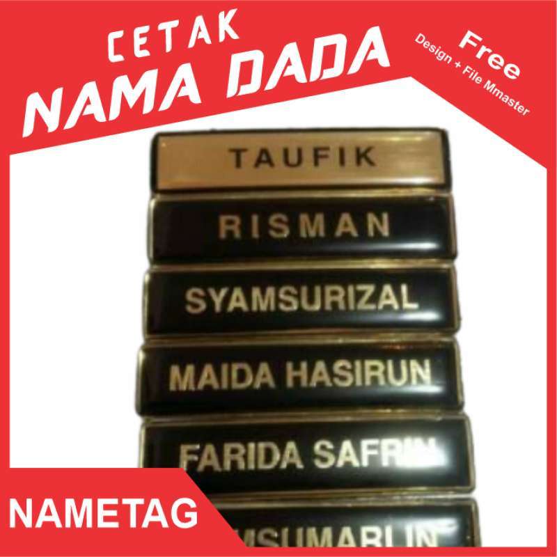 Jual Cetak Nama Dada Kuningan | Cetak Name Tag Kuningan di Seller Hrj ...