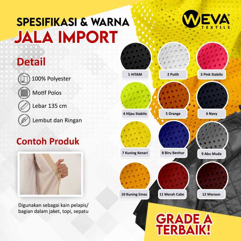 Jual Bahan Kain Jala Kain Mesh Jaring Kiloan Furing Dalaman Jaket ...
