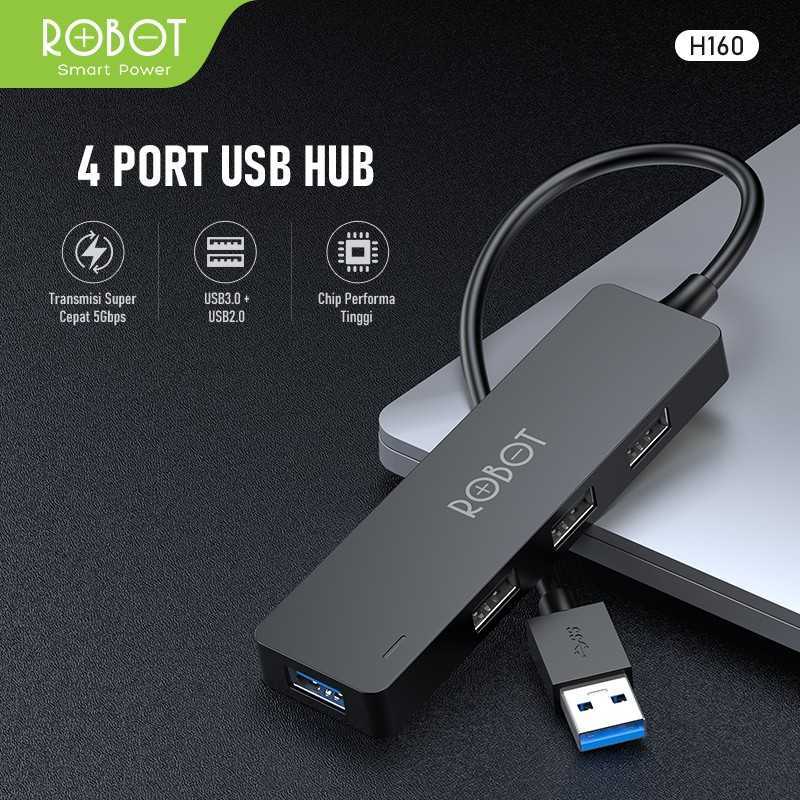 Jual USB Hub ROBOT H160 4 Ports USB 2.0 & USB 3.0 High Speed 5GBPS ...