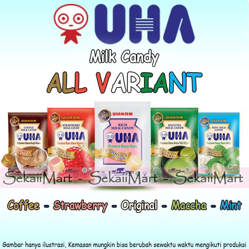 Promo UHA Milk Candy All Variant Pack Kantong 100g - Permen Susu Jepang ...