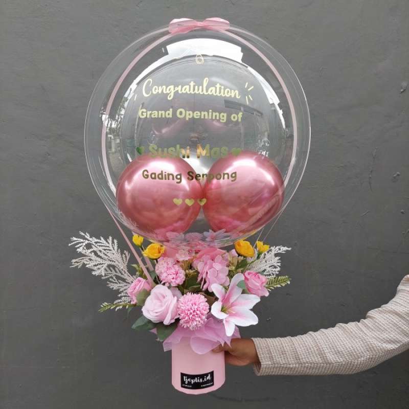 Jual Bouquet Balon/buket Balon Full Bunga Box Medium - Tjeplis.id Di ...