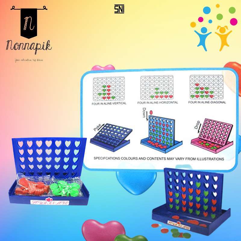Promo Game Line Up 4 Bingo Connect Four Board Tic Tac Toe Edukasi ...