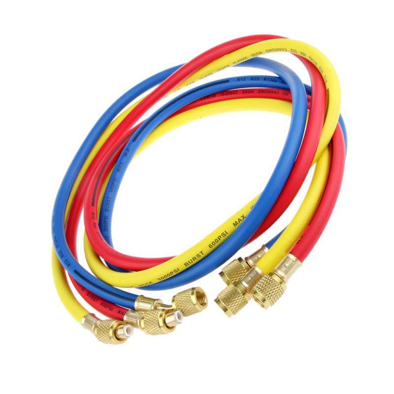 Jual 6pcs R134a R22 R410a Manifold Gauge Hose Set 5ft Charging Tube ...