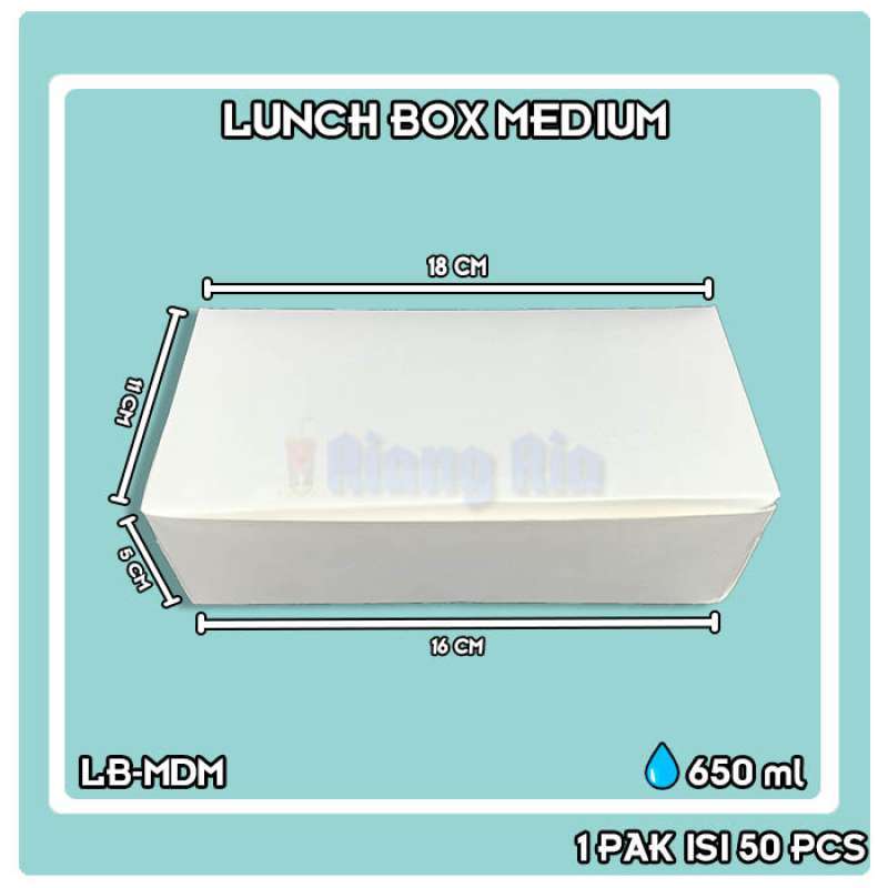 Jual PAPER LUNCH BOX SEMUA UKURAN - ISI 50 PCS SEKALI PAKAI WHITE AND ...