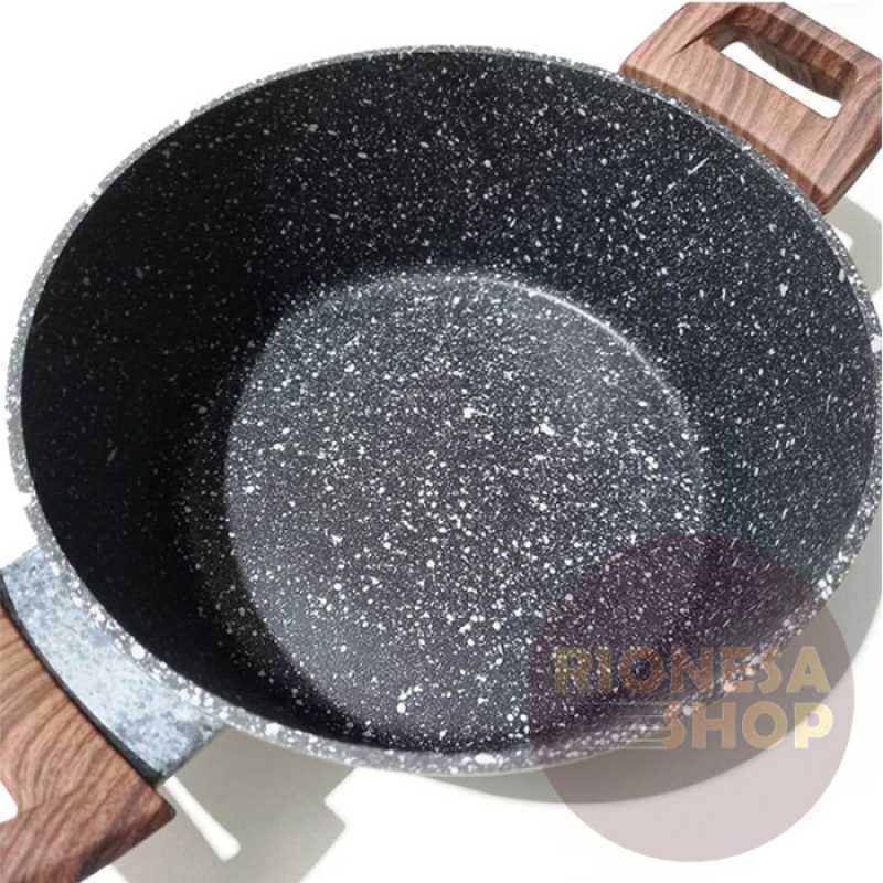 Promo Casserole Panci Marble 20 /24 cm GREY Induksi Yoshikawa Keramik ...