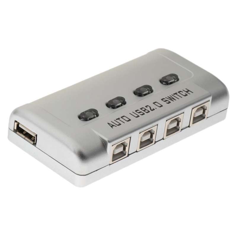 Promo USB 2.0 Auto Sharing Switch KVM Adapter Box 4 Port Hub for ...