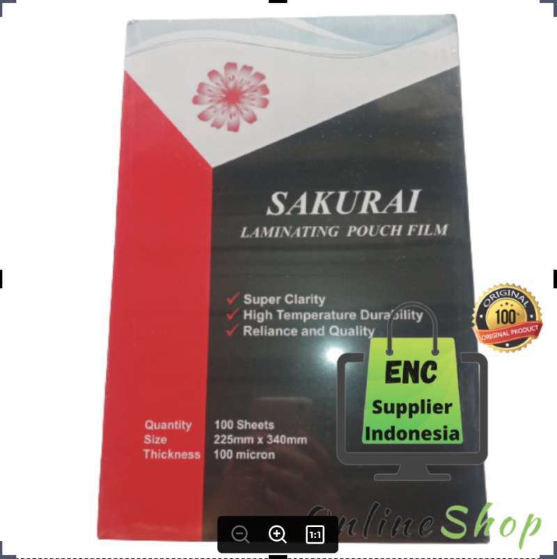 Jual sakurai 100 lembar f4 plastik laminating folio 100 micron 225 x ...