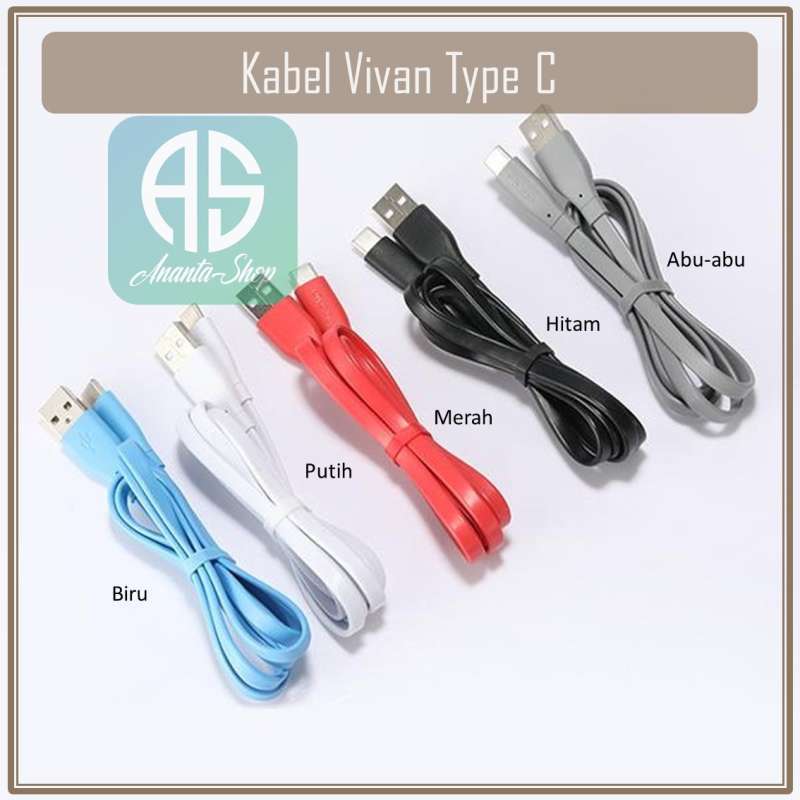 Jual Kabel Charge / Data Original Vivan Pipih / Gepeng Type C Cbc100s ...