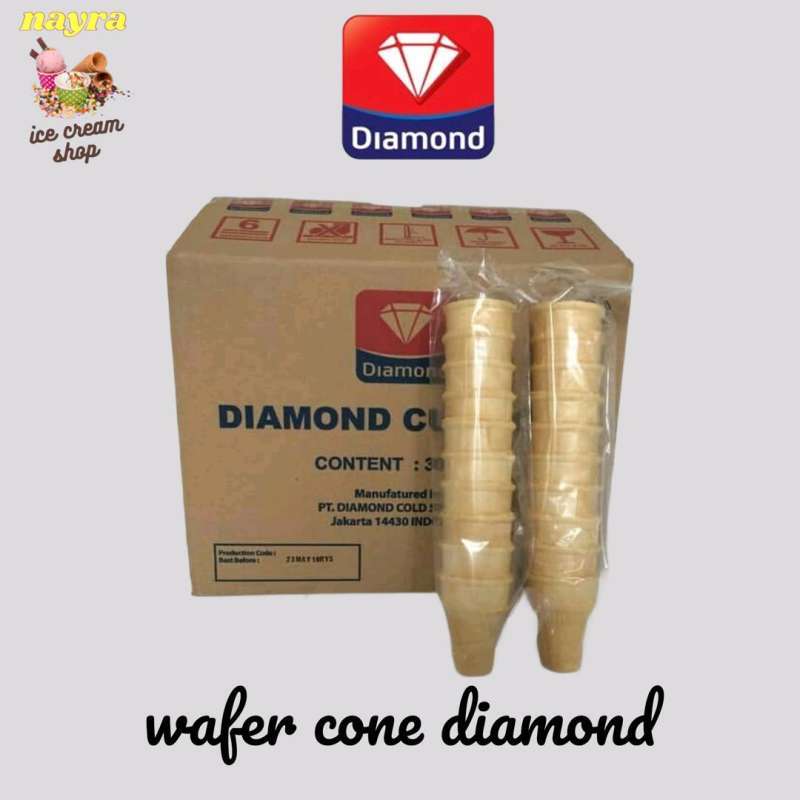 Jual wafer cone diamond ( renyah ) isi 10 pcs di Seller NAYRA ICE CREAM ...