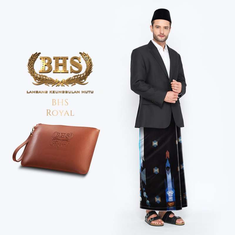 Jual Sarung BHS Royal Gold Motif Songket Traditional Crepe Hitam Biru ...