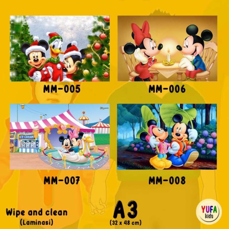 Jual 087 poster kartun mickey mouse wipe n clean FREE TUBE POSTER di ...