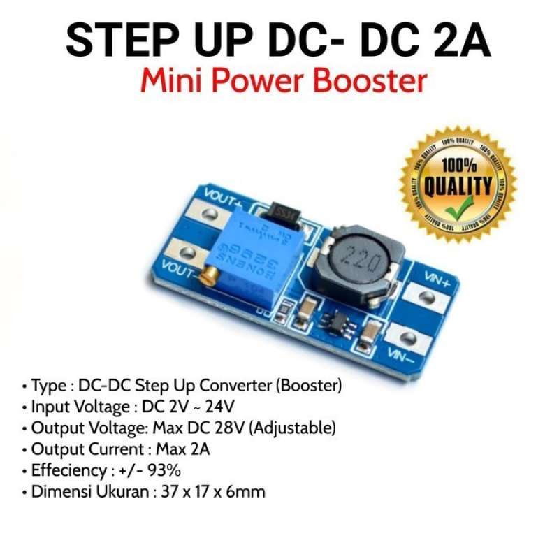 Jual Step Up Modul Mini Power Booster Converter DC DC 2A Penaik ...