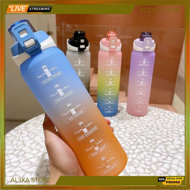 Promo Botol Air Minum Kapasitas Besar 1L Warna Gradien Model Simpel ...