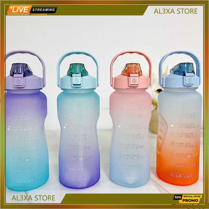 Jual Botol Air Minum Portable Kapasitas Besar 2000Ml Warna Gradasi Dgn ...