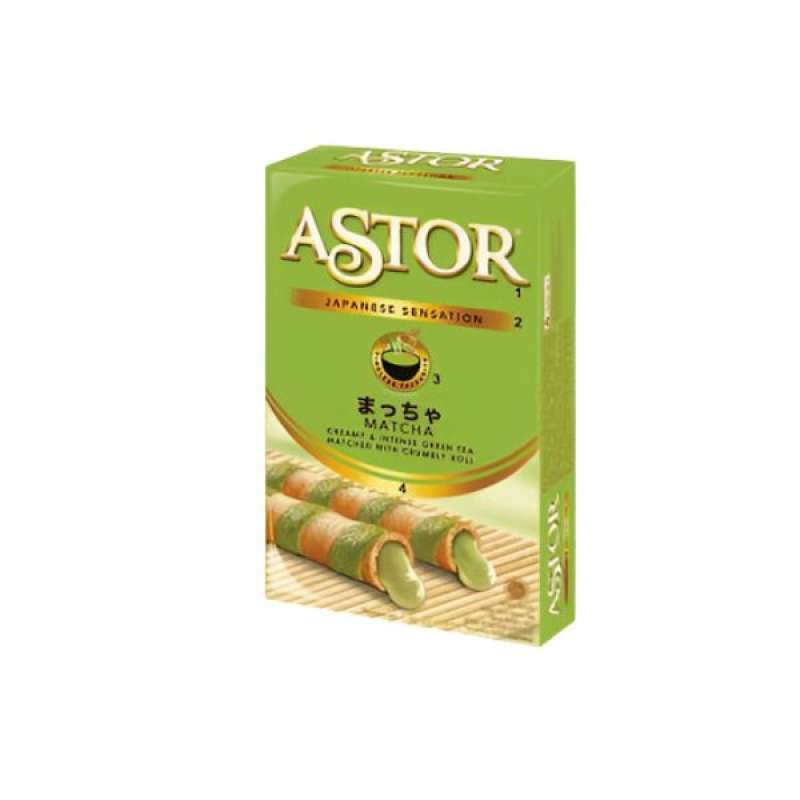 Jual Astor wafer Stick roll (40gr ) matcha, coklat, vanila cemilan enak ...