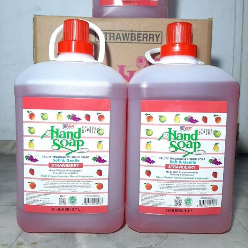 Jual Yuri Hand Soap Galon 3.7 liter Sabun Cuci Tangan Strawberry di ...