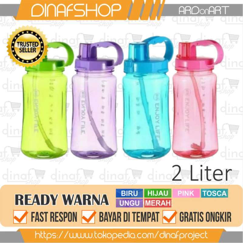 Jual Botol Air Tempat Air Minum 2 liter 2L bpa free Besar Jumbo 2000 ml ...