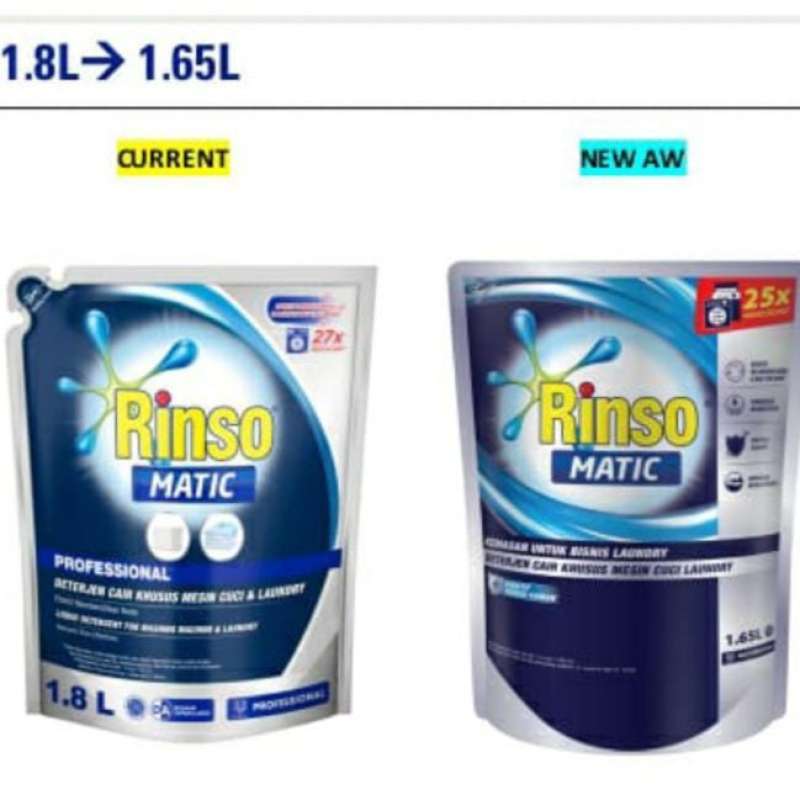 Promo Rinso Matic Professional Detergent Liquid 1.65 Liter Diskon 21% ...