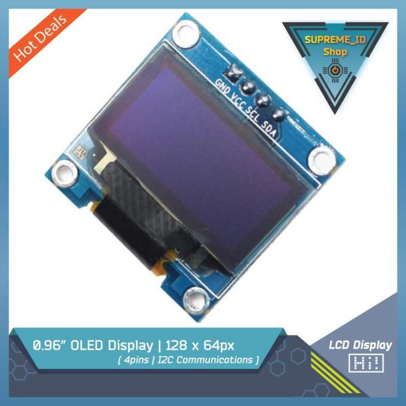 Jual 0.96 inch 4-pin IIC I2C LCD OLED Display For Arduino - Dual-Color ...