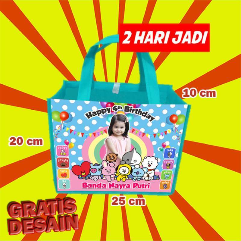Promo TAS ULANG TAHUN persegi souvenir ultah/goodie bag/souvenir ultah ...
