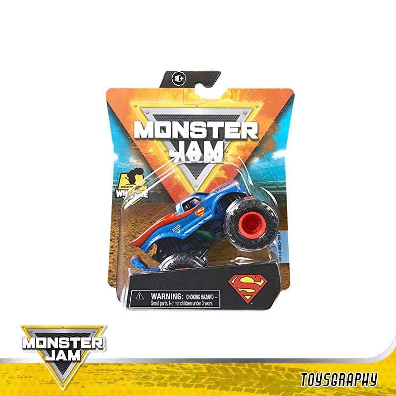 Jual Monster Jam 1/64 DC SUPERMAN Truck with Wheelie Bar Hot wheels ...