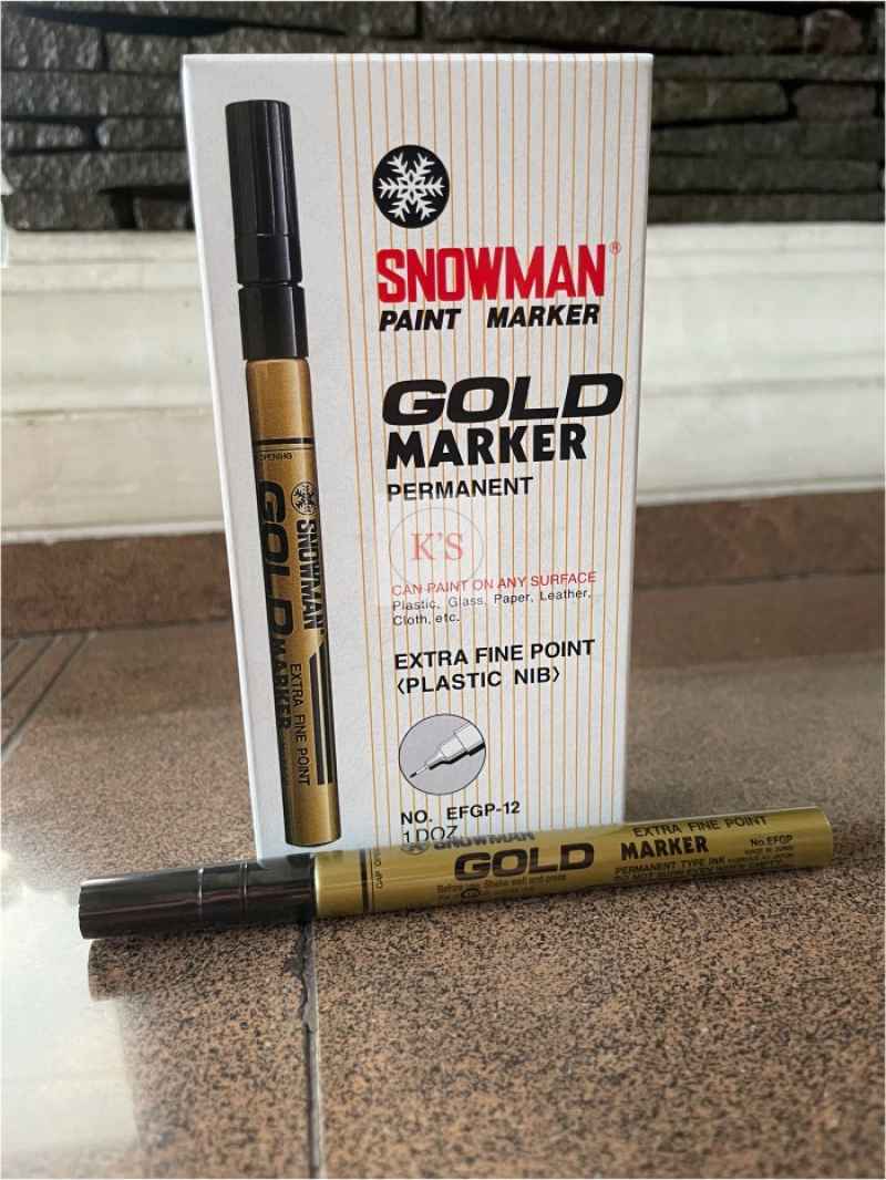 Promo SPIDOL SNOWMAN GOLD - EXTRA FINE GOLD MARKER - EFGP 12 Diskon 5% ...