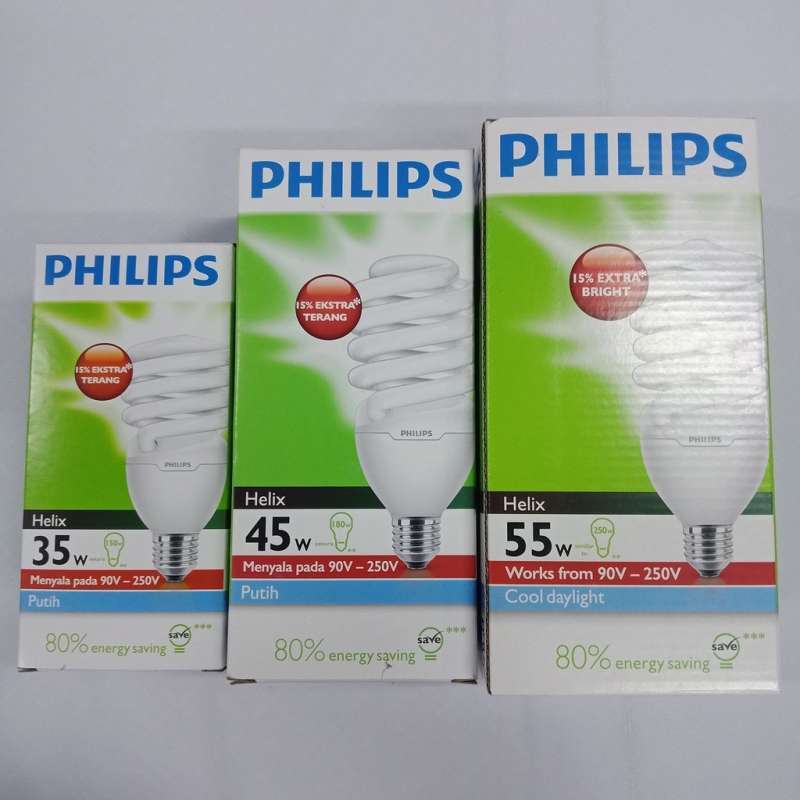 Jual Philips Lampu Helix Tornado 45w 45 Watt 45watt Tornado Spiral Cahaya Putih Cool Daylight Di ...