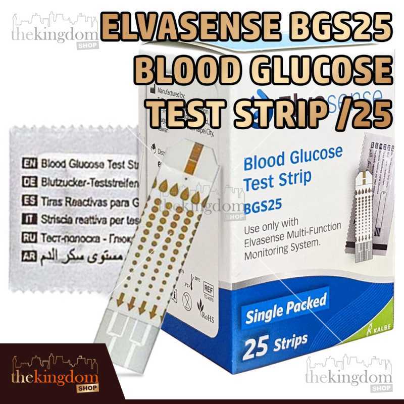 Promo Elvasense BGS25 Blood Glucose Test Strip /25 Alat Ukur Gula Darah ...